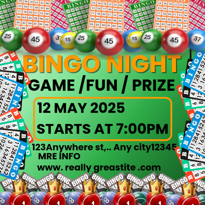 Plantilla de Bingo Night Party Instagram Post | PosterMyWall