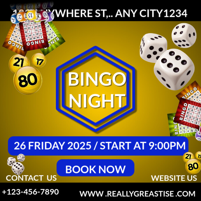 Bingo Night Party Instagram Post Template | PosterMyWall