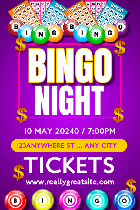 Bingo Night Party Poster Template | PosterMyWall