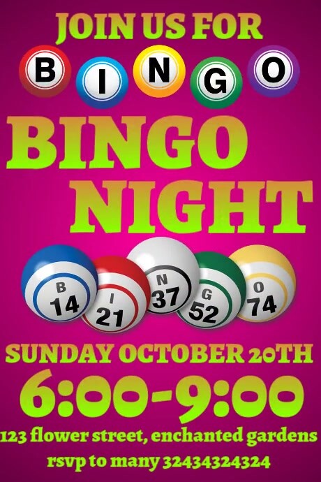 Plantilla de Bingo Night Party Poster | PosterMyWall