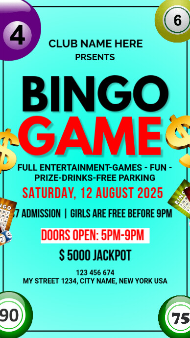 Bingo Night Poster A5 Template | PosterMyWall