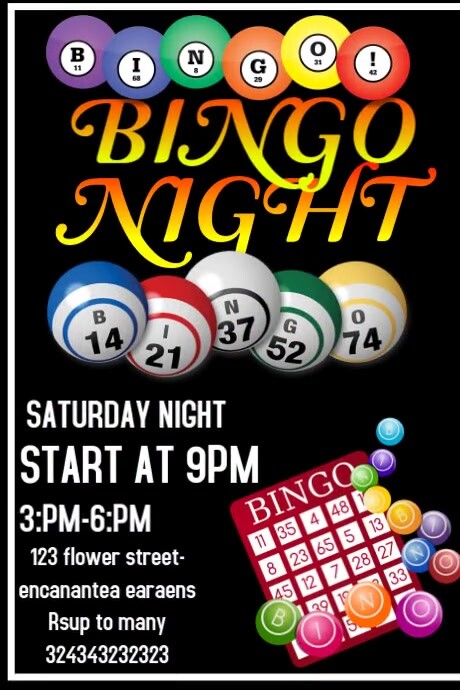 Plantilla de Bingo Night Poster | PosterMyWall