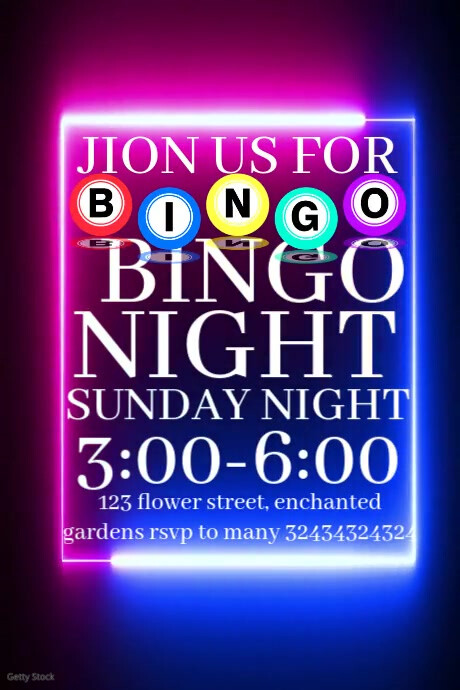 Plantilla de Bingo Night Poster | PosterMyWall