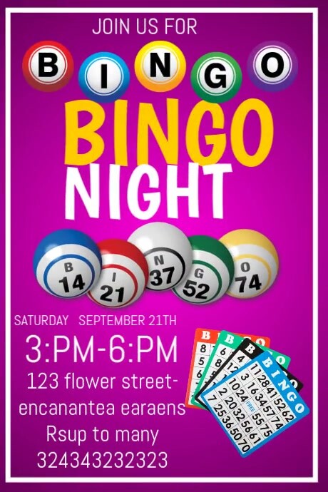 Bingo Night Poster Template | PosterMyWall