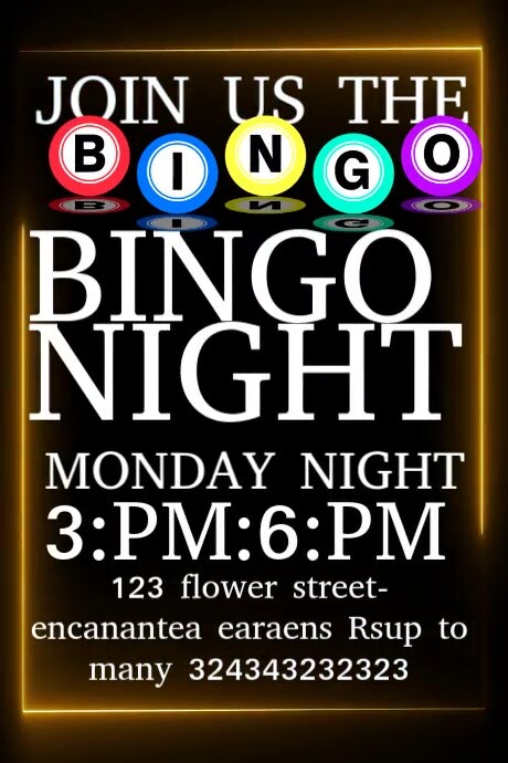 Plantilla de Bingo Night Poster | PosterMyWall