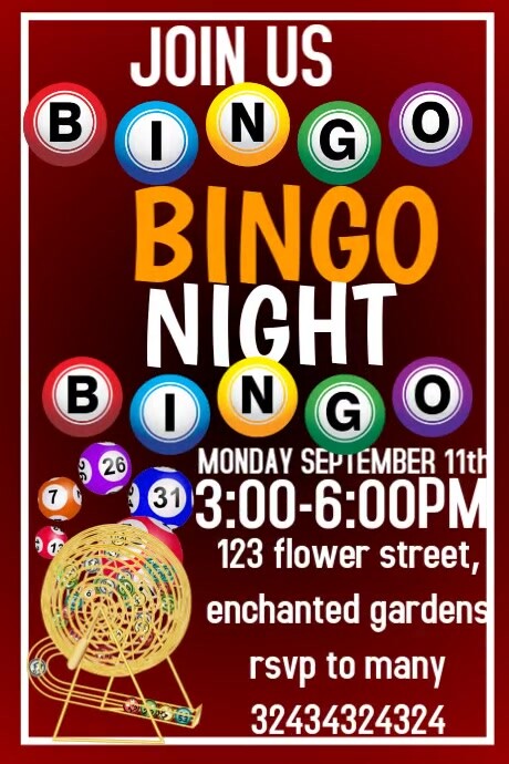 Bingo Night Poster Templat | PosterMyWall