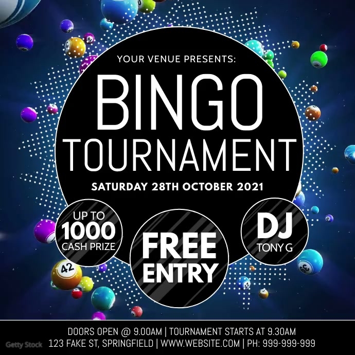 Bingo Tournament Video Poster Template | PosterMyWall