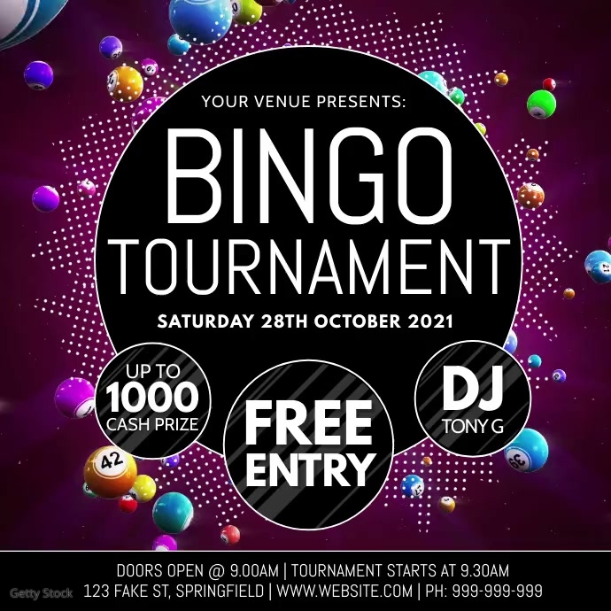 Bingo Tournament Video Poster Template | PosterMyWall