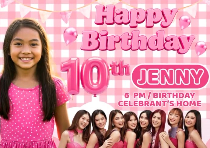 Plantilla de Bini Birthday Tarpaulin | PosterMyWall