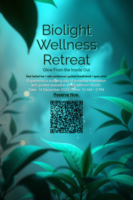 Bioluminescent Wellness Poster Template | Glowing Botanical Calm Event ...