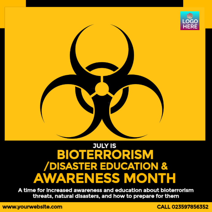 Copy of Bioterrorism/Disaster Education and Awareness Month | PosterMyWall