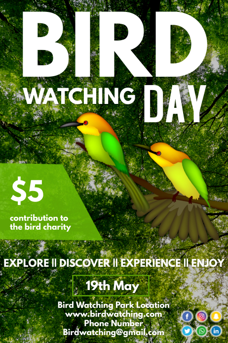 Bird Watching Day Template | PosterMyWall