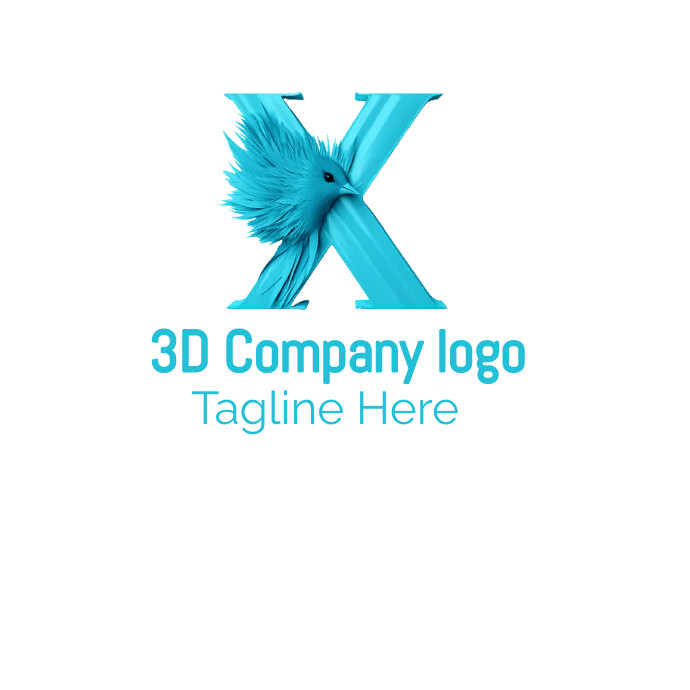 Bird X Twitter Logo, 3d company logo Template | PosterMyWall