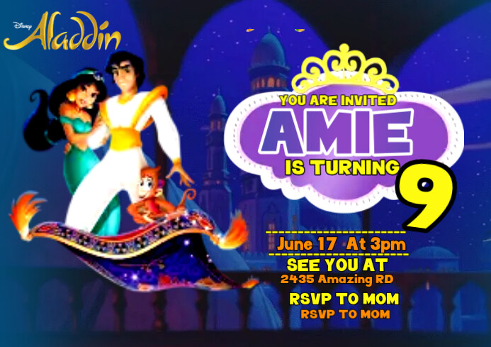 Birhday Aladin Banner Template | PosterMyWall