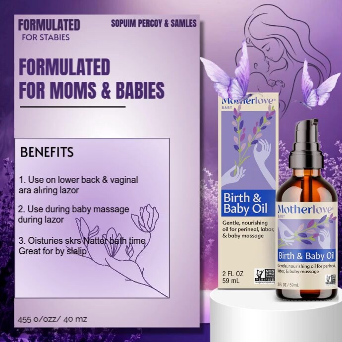 Birth & Baby Oil Product Ads Instagram Post Template | PosterMyWall