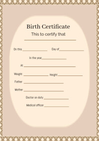 Birth Certificate Template | PosterMyWall