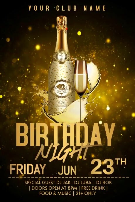 Birth day Night party flyer video Template | PosterMyWall