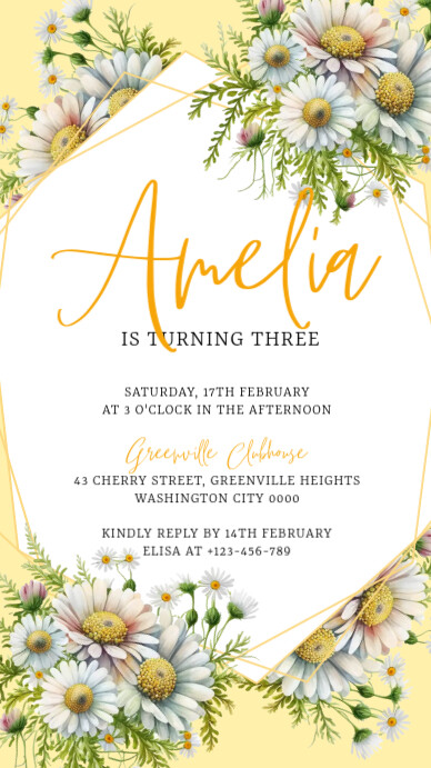 Birth Month Flower Invitation Template | PosterMyWall