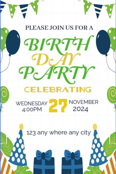 Birthdat Party Invitation Poster Template | PosterMyWall