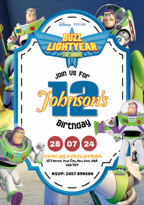 Copy of Birthday, Buzz Lightyear | PosterMyWall