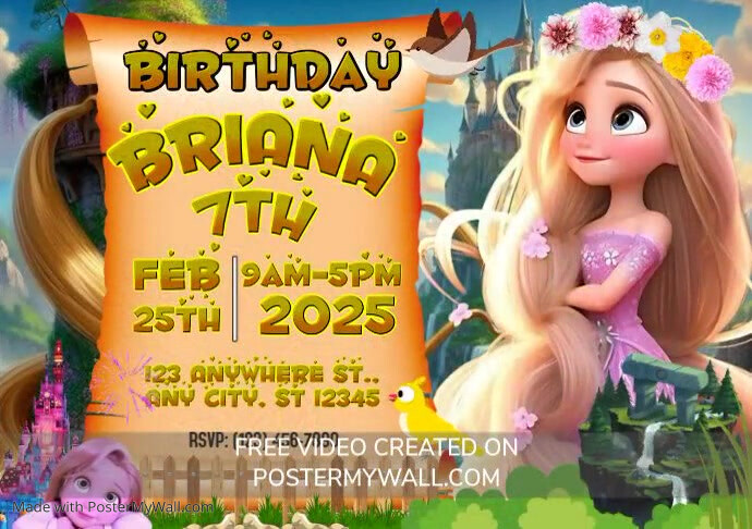 Birthday 2025 Flyer Tangled Template | PosterMyWall