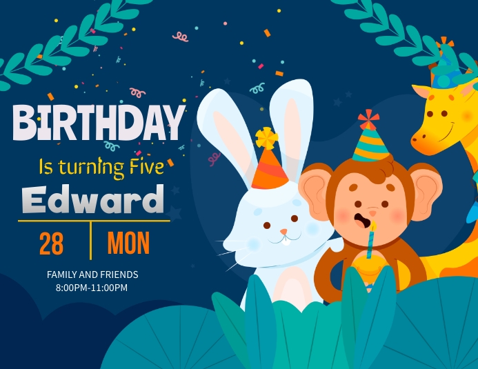 Copy of Birthday Animal Theme | PosterMyWall