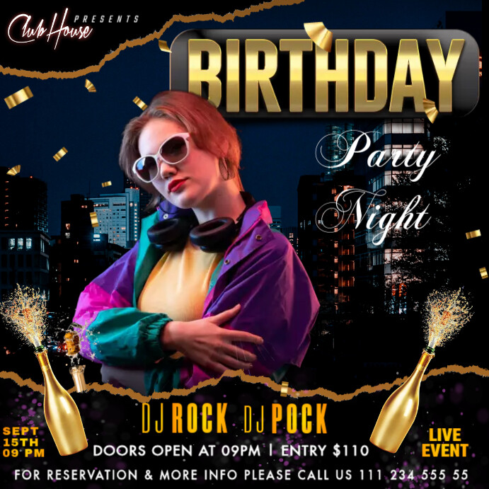 birthday announcement Template | PosterMyWall