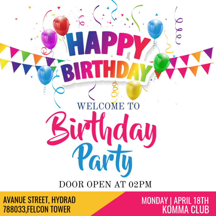 birthday announcement Template | PosterMyWall