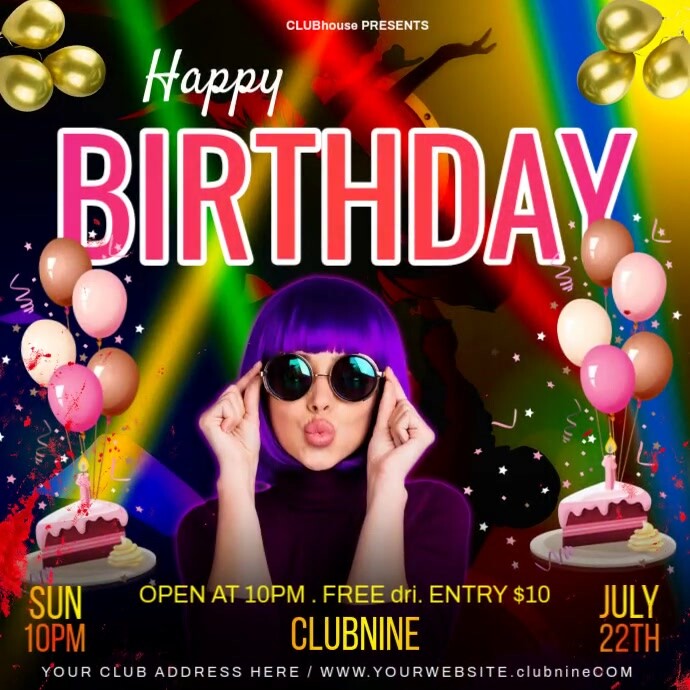 birthday announcement Template | PosterMyWall