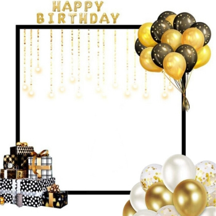 Birthday background template design gold | PosterMyWall