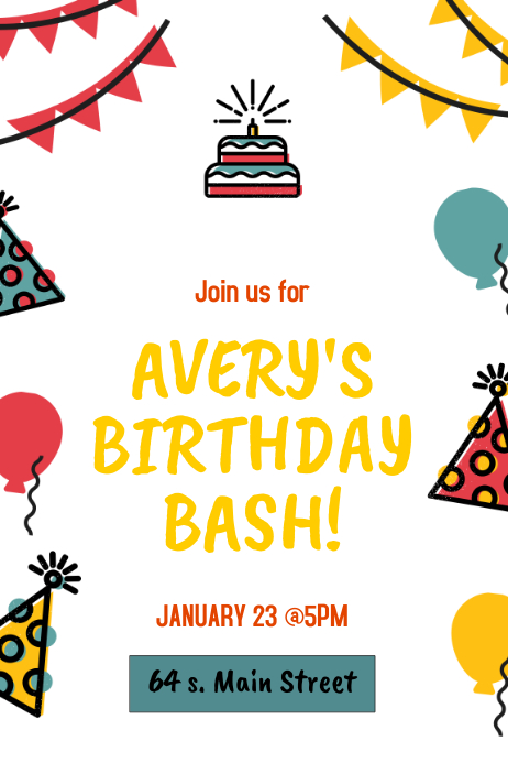 Birthday Bash! Template | PosterMyWall