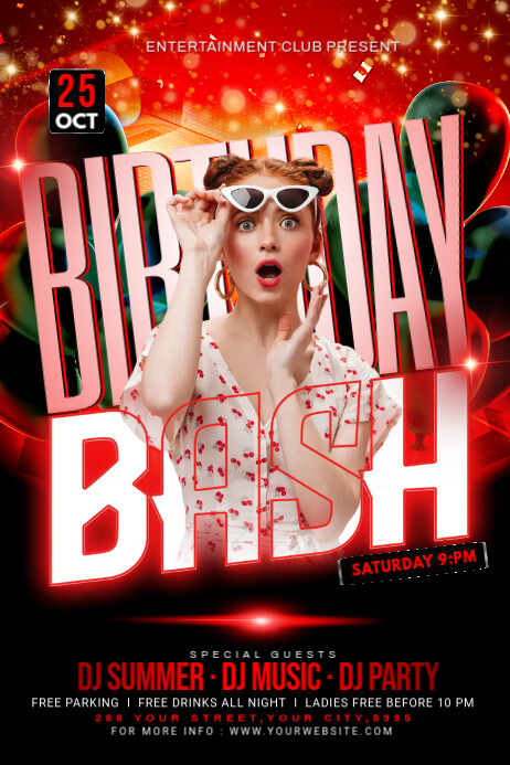 BIRTHDAY BASH (1) Template | PosterMyWall