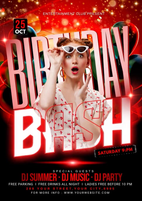 BIRTHDAY BASH (1) Template | PosterMyWall