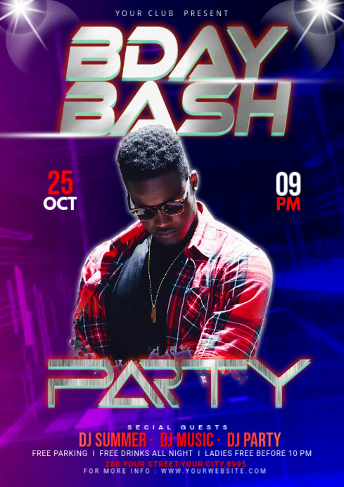 BIRTHDAY BASH (5) Template | PosterMyWall