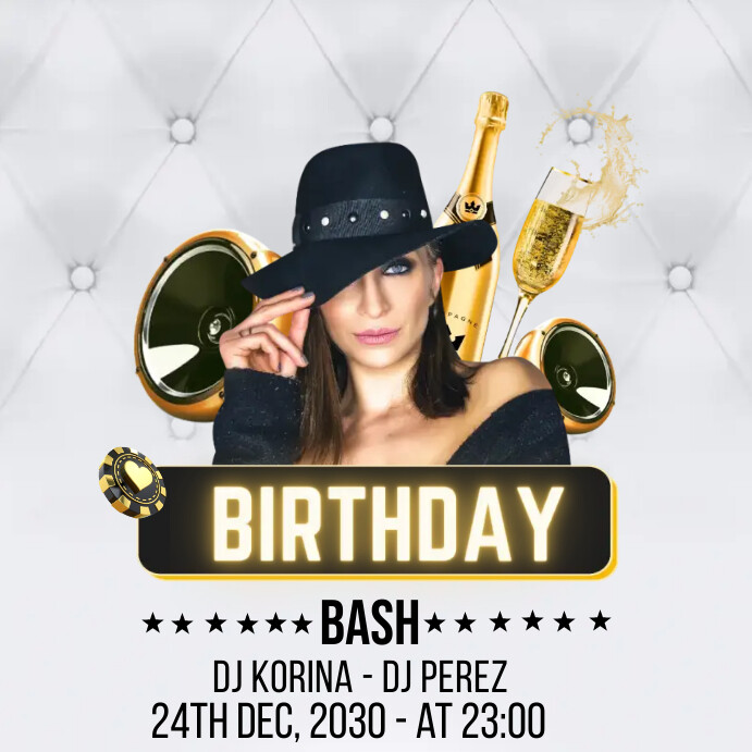 BIRTHDAY BASH Template | PosterMyWall