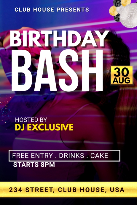 Plantilla de birthday bash | PosterMyWall