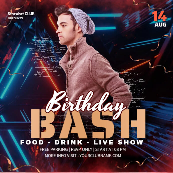 Birthday Bash Event Template | PosterMyWall
