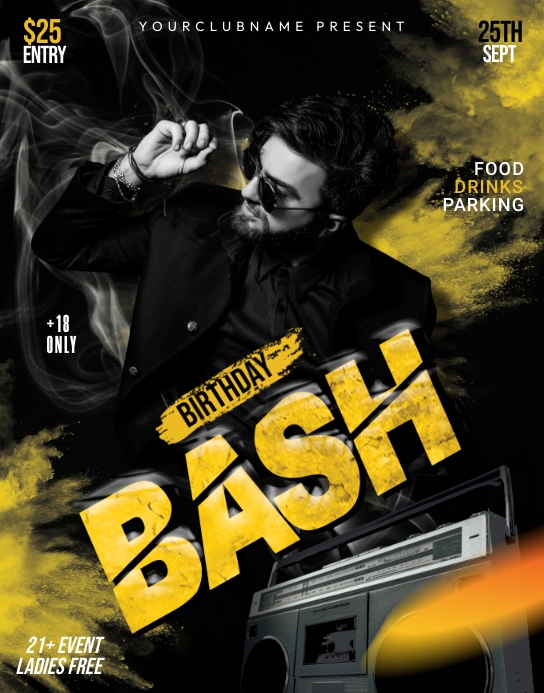 Birthday Bash flyer Template | PosterMyWall