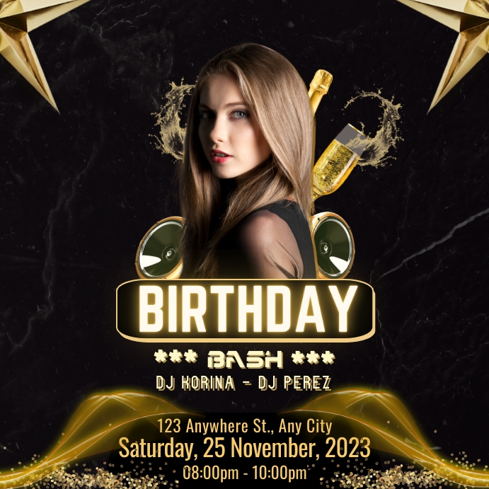 Birthday Bash Invitation Template | PosterMyWall