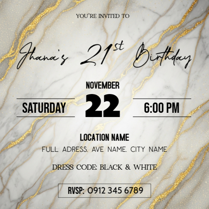 BIRTHDAY BASH INVITATION TEMPLATE | PosterMyWall