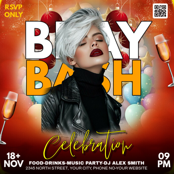 Birthday bash party Template | PosterMyWall