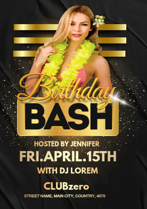 birthday bash party Template | PosterMyWall