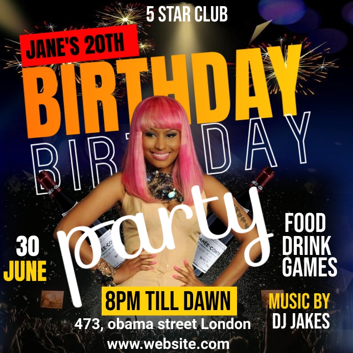 Birthday bash template flyer | PosterMyWall