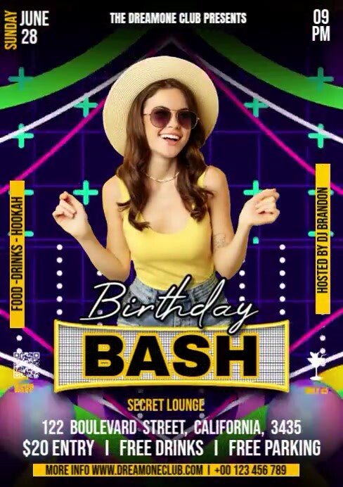 Birthday Bash Video Template | PosterMyWall