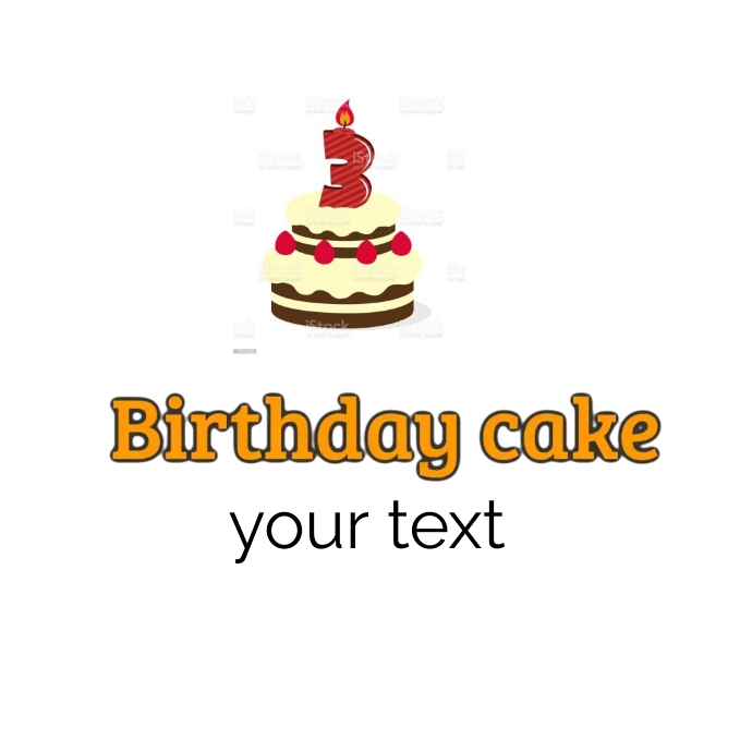 Birthday cake illustration alt logo design te Template | PosterMyWall