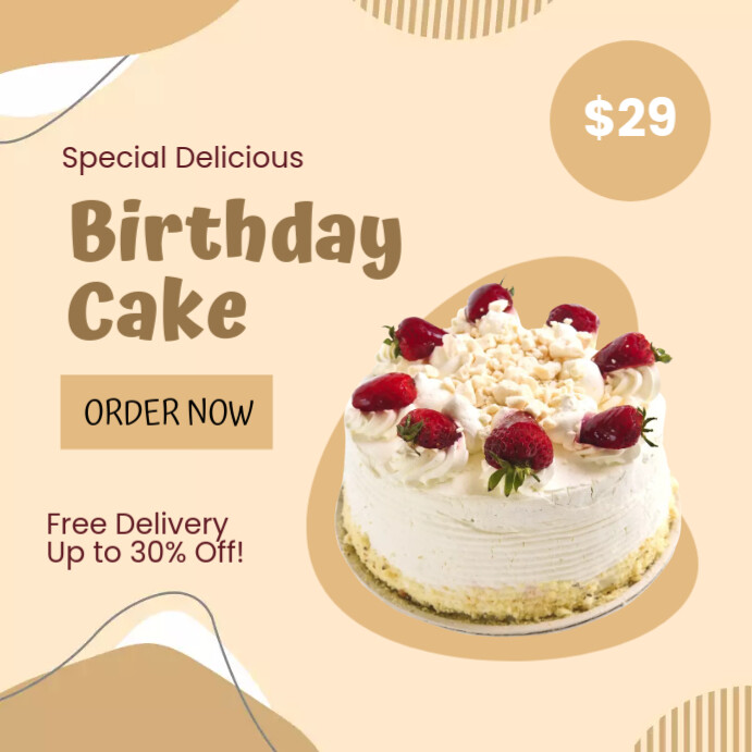 birthday cake template | PosterMyWall