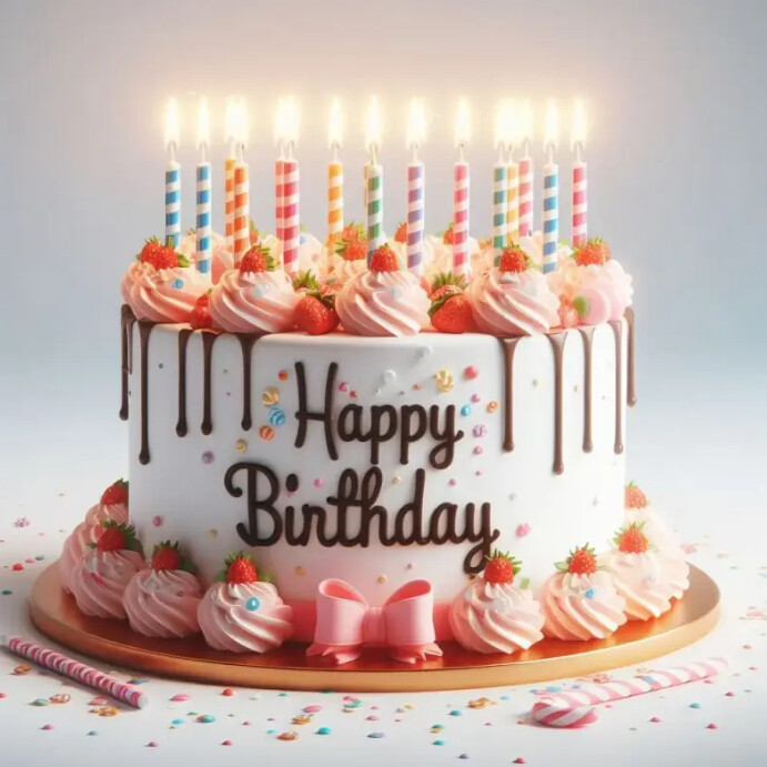 Birthday Cake with candles Template | PosterMyWall