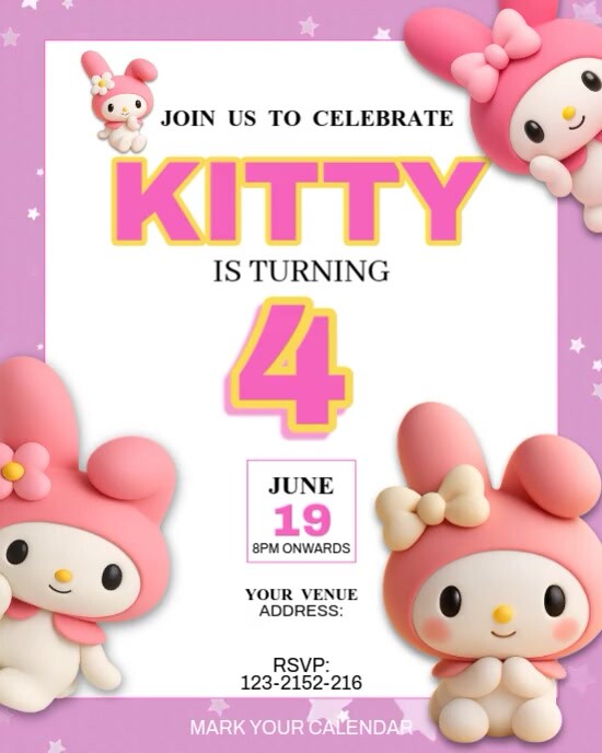 birthday card invitation 2025 Template | PosterMyWall