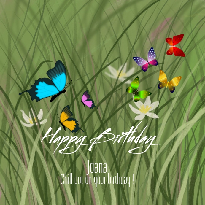 Birthday Card Template Butterfly | PosterMyWall