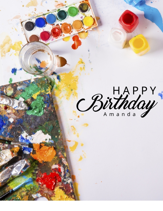 Birthday Card Template watercolor | PosterMyWall